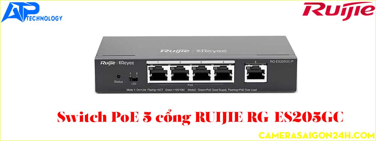RG-ES205GC Switch PoE 5 cổng RUIJIE