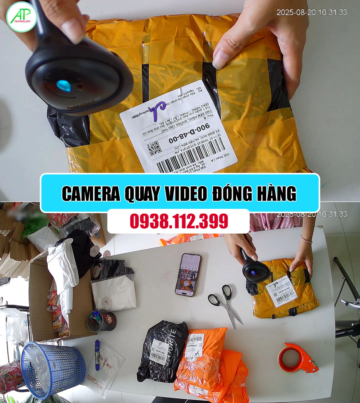 Lắp Camera Quay Video Đóng Gói Đơn Hàng