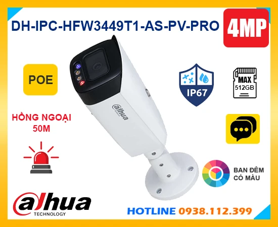 Camera Dahua DH-IPC-HFW3449T1-AS-PV-PRO (4MP)