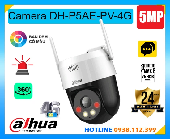 Camera Sim 4G Dahua DH-P5AE-PV-4G